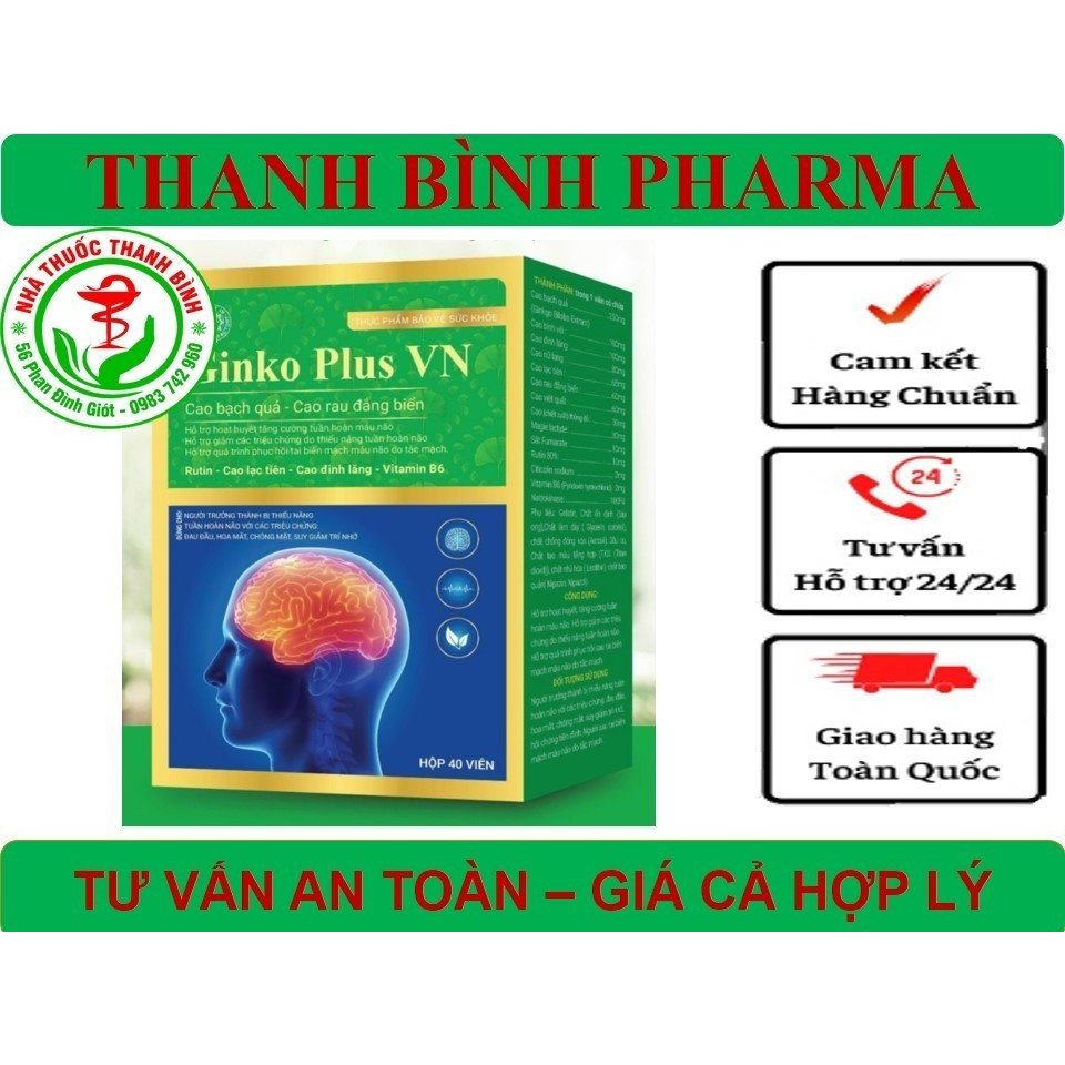 GINKO PLUS VN-GIÚP TĂNG CƯỜNG TUẦN HOÀN MÁU NÃO GIẢM CÁC TRIỆU CHỨNG CỦA THIỂU NĂNG TUẦN HOÀN ...
