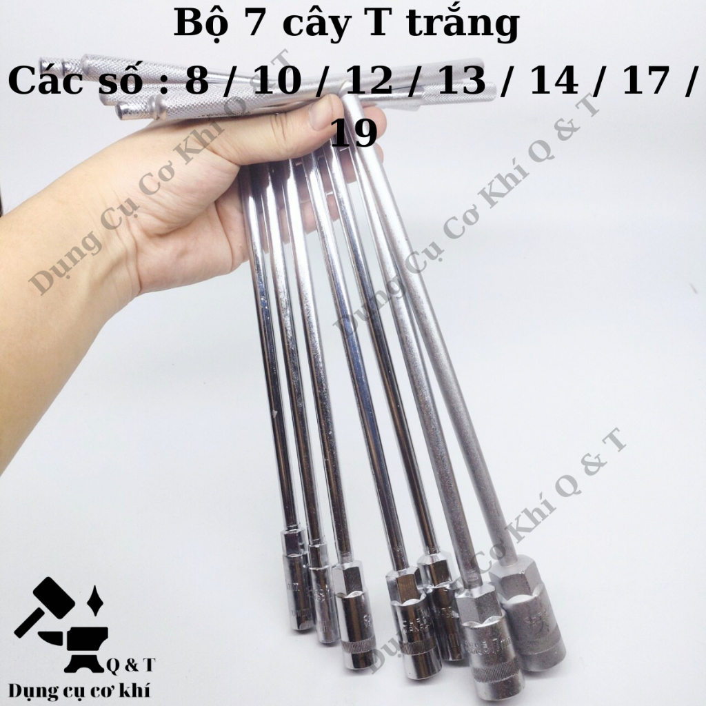 Tuýp chữ t , Tay vặn khẩu bộ 7 chiếc (8 , 10 , 12 , 13 , 14 , 17 , 19 ) | Shopee Việt Nam