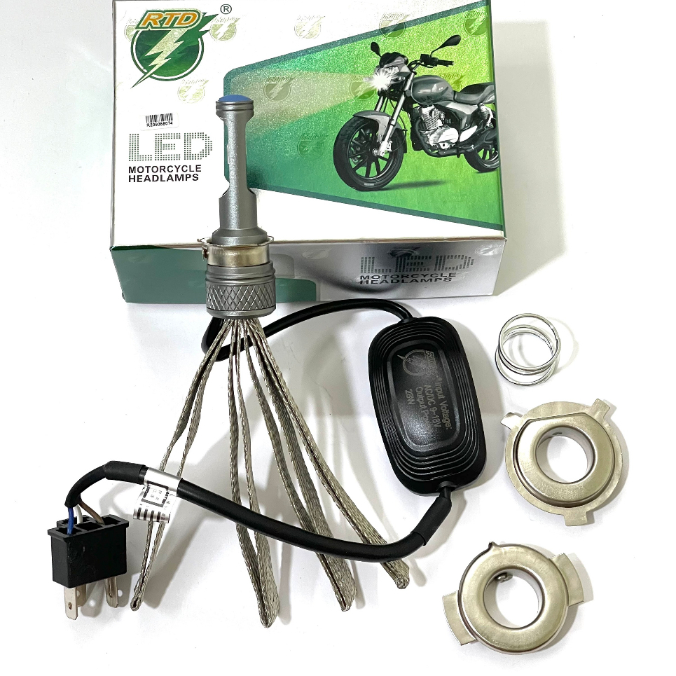 Đèn pha led Rtd 2 Tim M02J RTD led râu 2 tim.AC-DC 9-18v 2in1 h4, m5 | Shopee Việt Nam