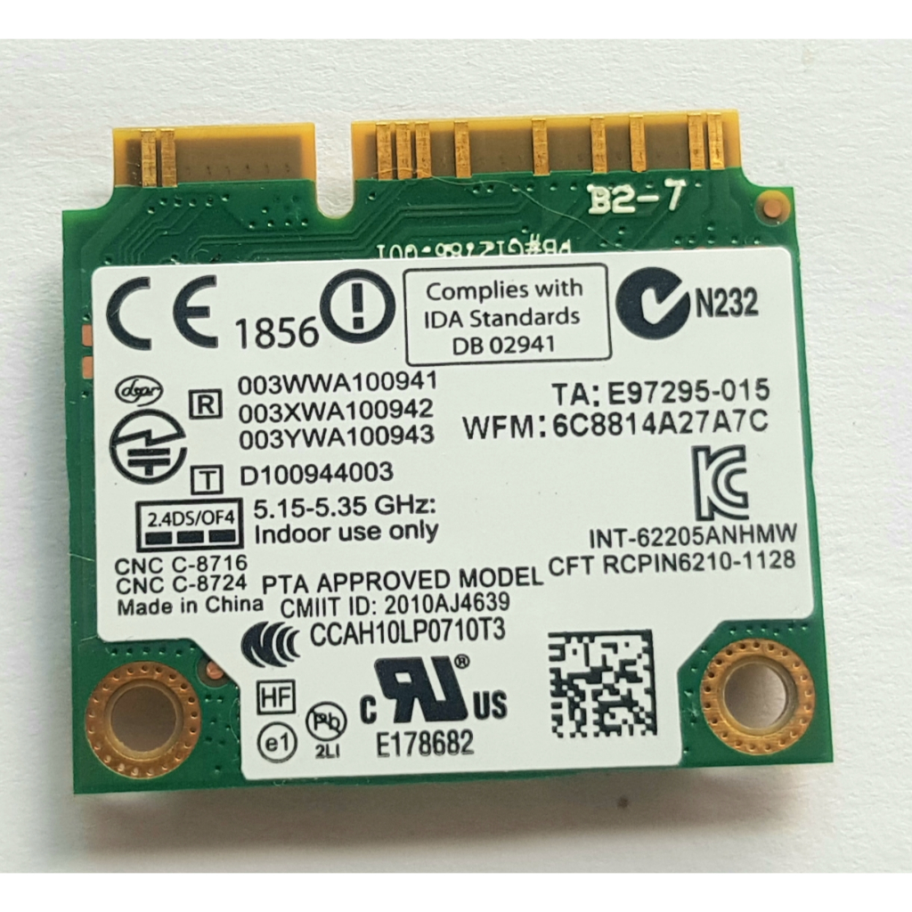 CARD WIFI PCI-E INTEL 6205 2 BẰNG TẦN (2.4GHz và 5GHz) CHO LAPTOP ...
