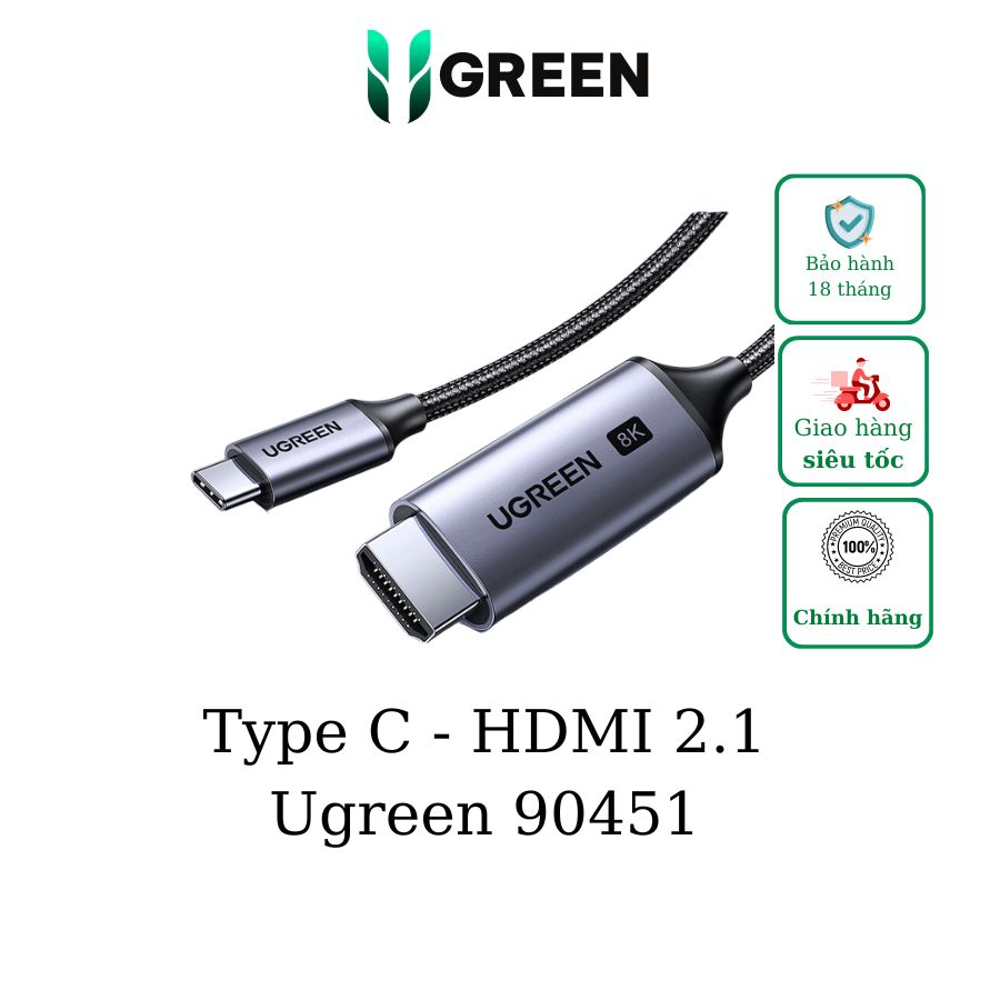 Cáp chuyển Type C to HDMI dài 1.5m hỗ trợ 8K@60Hz Ugreen 90451 | Shopee Việt Nam