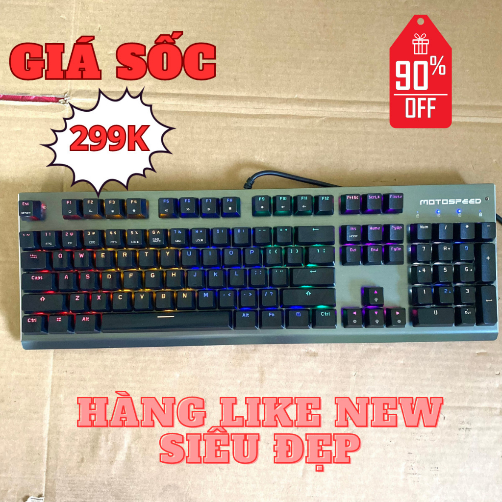 Bàn Phím Cơ Gaming Motospeed CK108 Like New - Bảo Hành 1 Năm ( Switch Quang Học Có Hỗ Trợ Thay ...