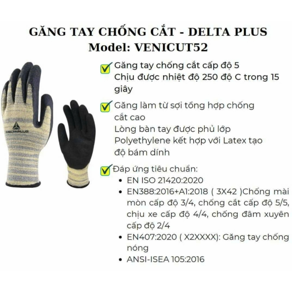 Găng tay CHỐNG CẮT - DELTA PLUS - MODEL: VENICUT52 | Shopee Việt Nam