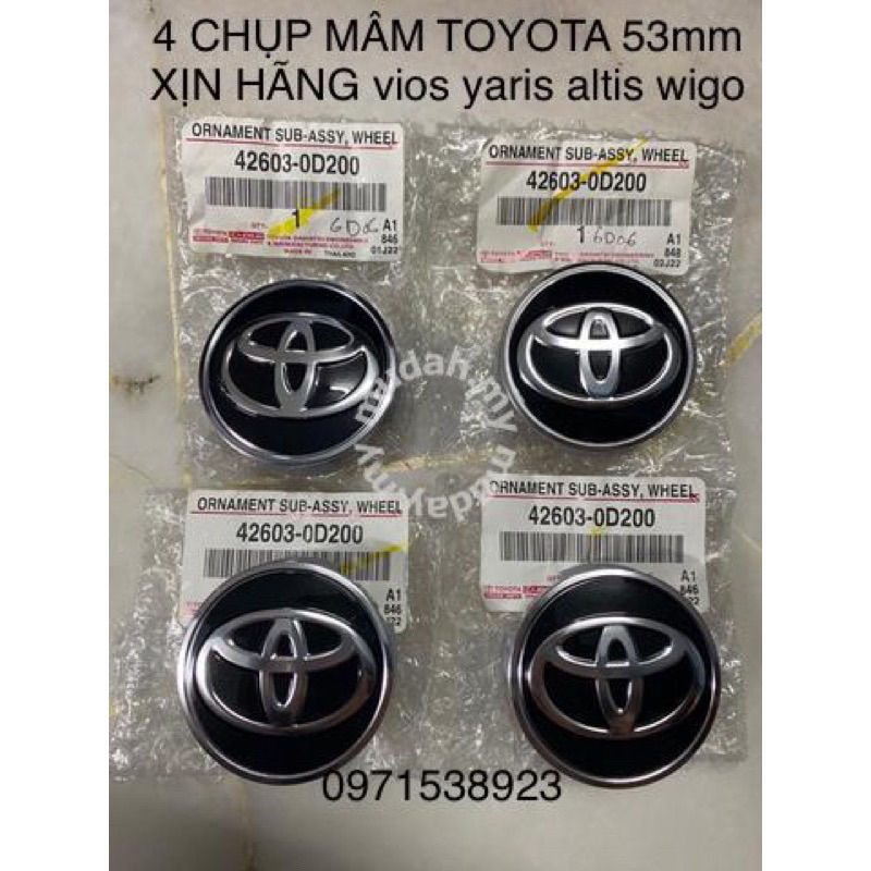 4 CHỤP MÂM TOYOTA 53mm XỊN CHÍNH HÃNG VÀ OEM CAO CẤP GIÁ RẺ 42603-0D200 ...