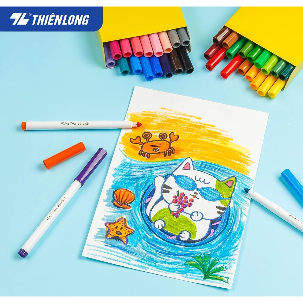 Bút Lông màu rửa được 36 Màu Fiber Pen Washable - Thiên Long Colokit ...