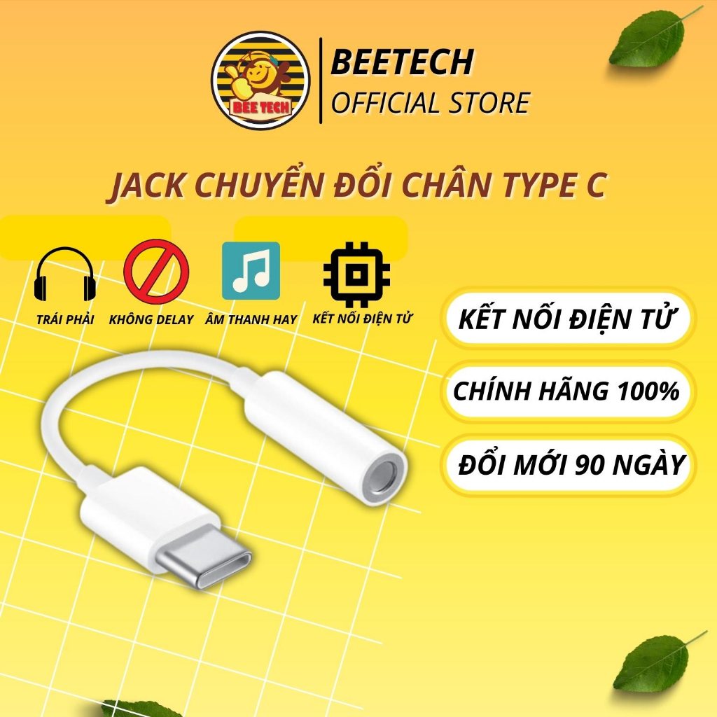 Jack chuyển đổi chân type C thành cổng tai nghe 3.5mm giắc hỗ trợ mic JBT01C - Beetech | Shopee ...