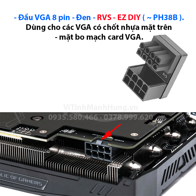 Đầu đảo góc 180 độ 6/8 pin VGA, có bọc nhựa. | Shopee Việt Nam