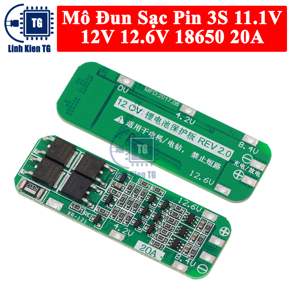 Mô Đun Sạc Pin 3S 11.1V 12V 12.6V 18650 có thể khởi động máy khoan điện ...