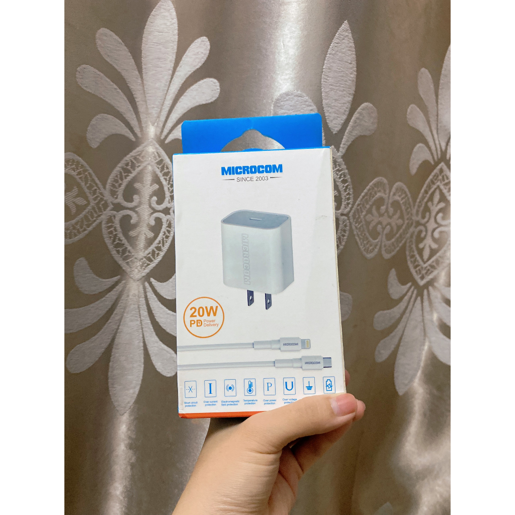 Bộ củ cáp sạc nhanh PD20W Microcom chính hãng cho IP từ 8 đến 14Prm bảo ...