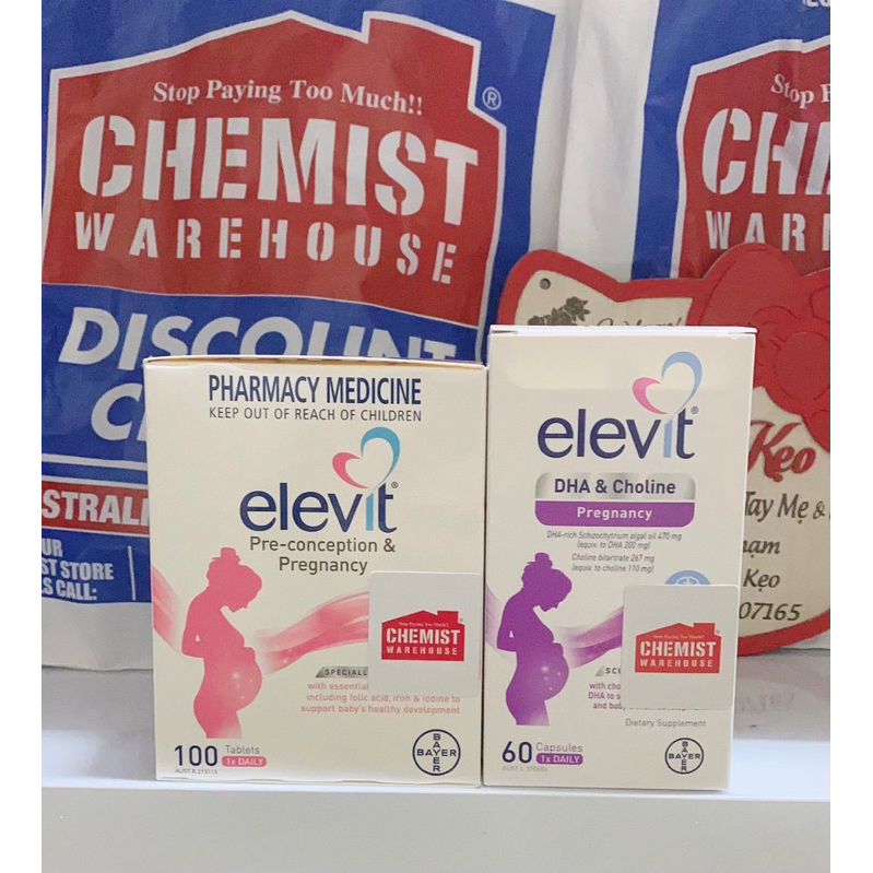 Combo 2 món Elevit bầu Úc - Elevit vitamin tổng hợp bầu + Elevit DHA ...
