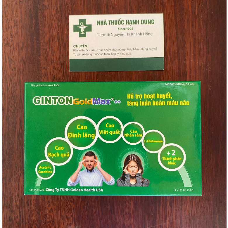 [Chính hãng] Ginton Gold Max ++ H/30viên - hỗ trợ hoạt huyết, tăng tuần ...