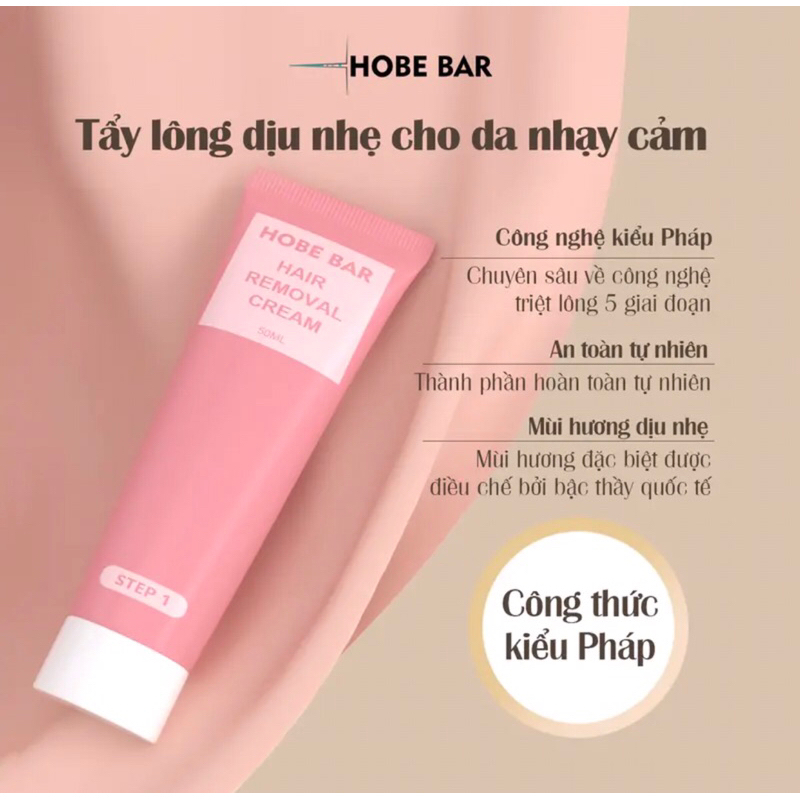 Kem tẩy lông HOBEBAR 50g + Gel dưỡng phục hồi 30g tẩy lông dịu nhẹ dành ...