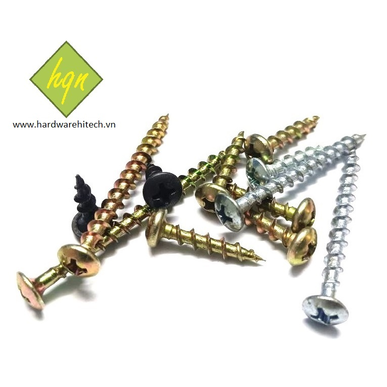 (TÚI 100 CON) Vít ren gỗ 4 ly ĐẦU DÙ/ VÍT DÙ REN THƯA 4mm/ VÍT REN THƯA ...