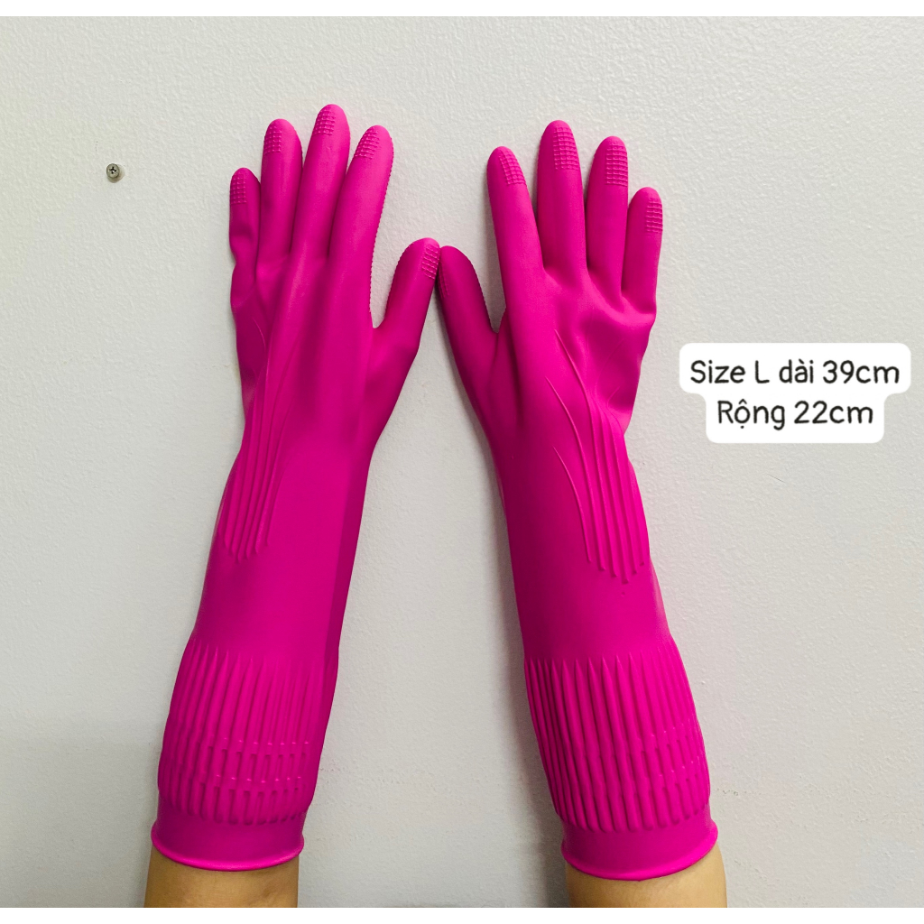 Găng tay cao su Đông Cầu Vồng Màu Hồng dài 39cm- Găng tay rửa chén, làm vườn. | Shopee Việt Nam
