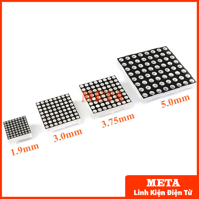 Led Matrix 8x8 1.9mm, 3mm, 3,75mm, 5mm màu đỏ | Shopee Việt Nam