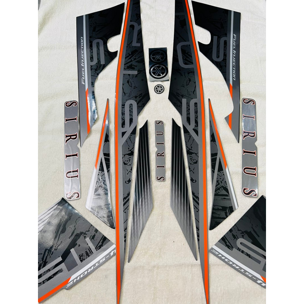 Bộ tem decal dán xe máy Yamaha Sirius đời 2022 Căm Đĩa màu xám cam zin ...