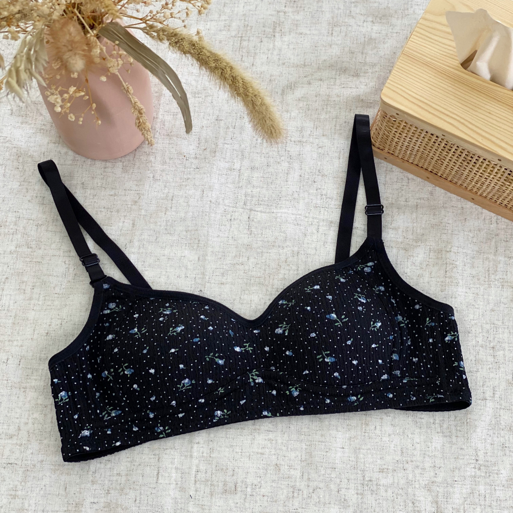 Áo Lót Bra Nữ Cotton Gân Tăm Cao Cấp HENISA Mỏng Nhẹ Ôm Form Họa Tiết ...