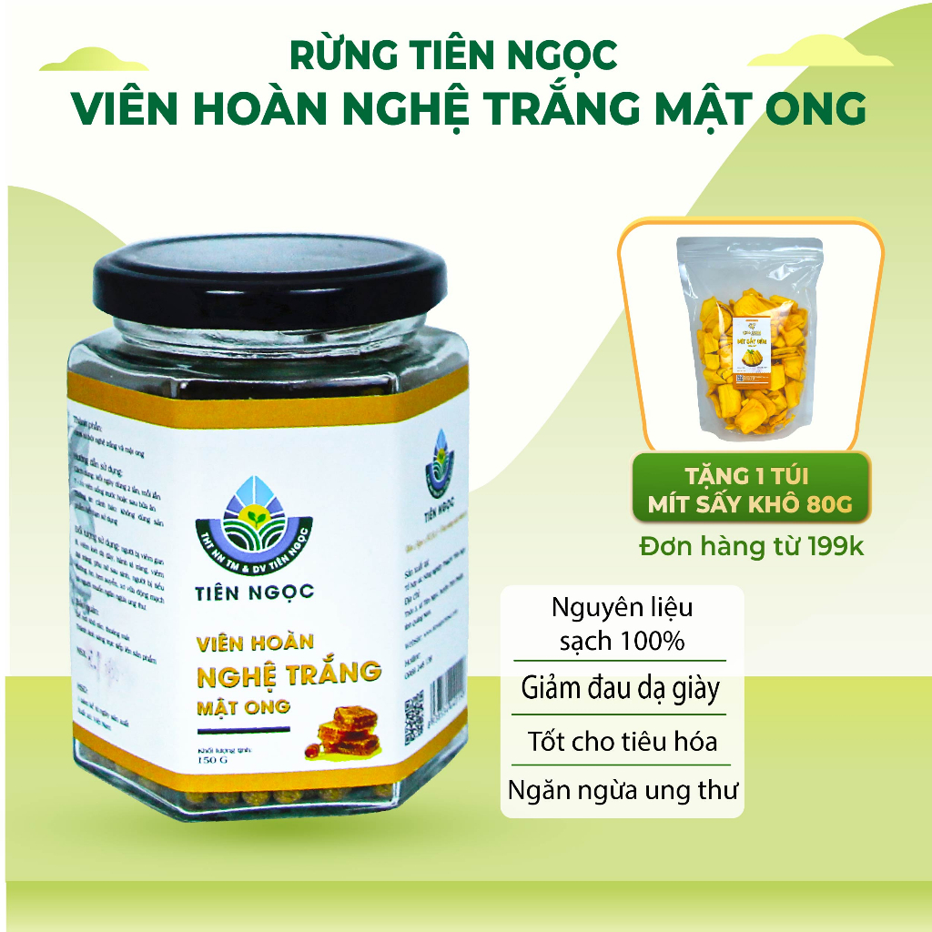 Viên Nghệ Trắng Tẩm Mật Ong QNA Farm, Nghệ Rừng , 100% Tự Nhiên, Giàu ...