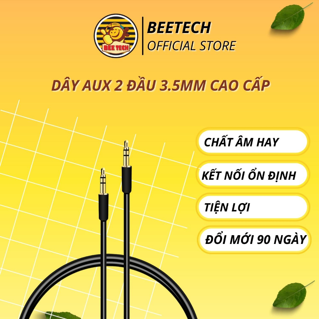Cáp âm thanh AUX 2 đầu 3.5mm, dây nối loa, tai nghe, ... tín hiệu chuẩn, ổn định dài 1m và 1m5 ...