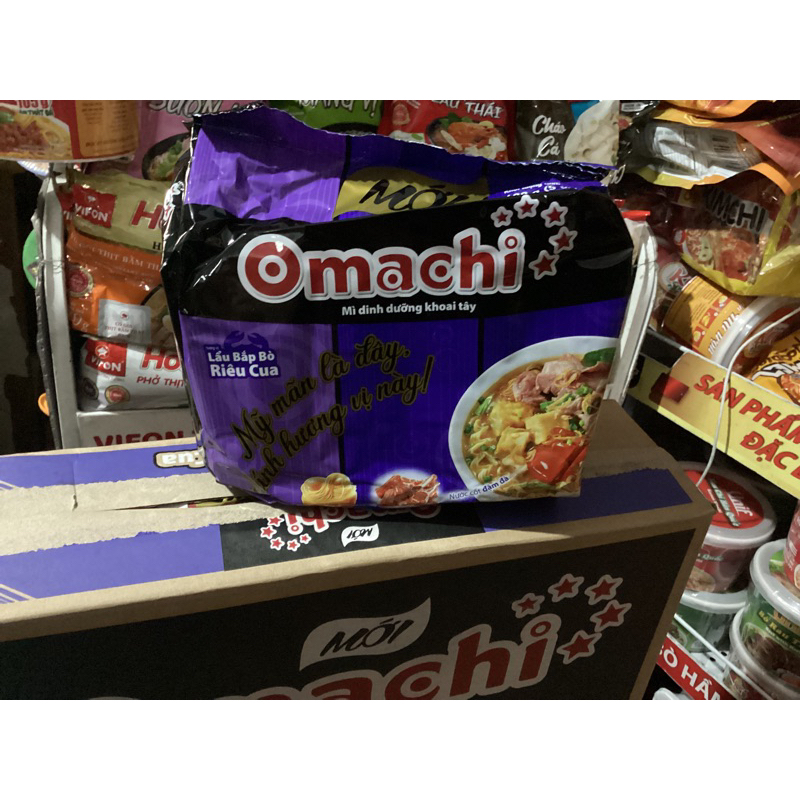 Lốc 5 gói mì Omachi bắp bò riêu cua | Shopee Việt Nam