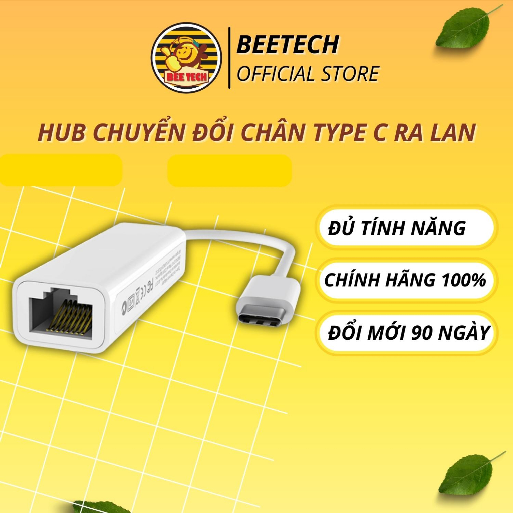 Adapter chuyển đổi từ cổng USB Type C sang cổng mạng lan BT45 cho ĐT ...