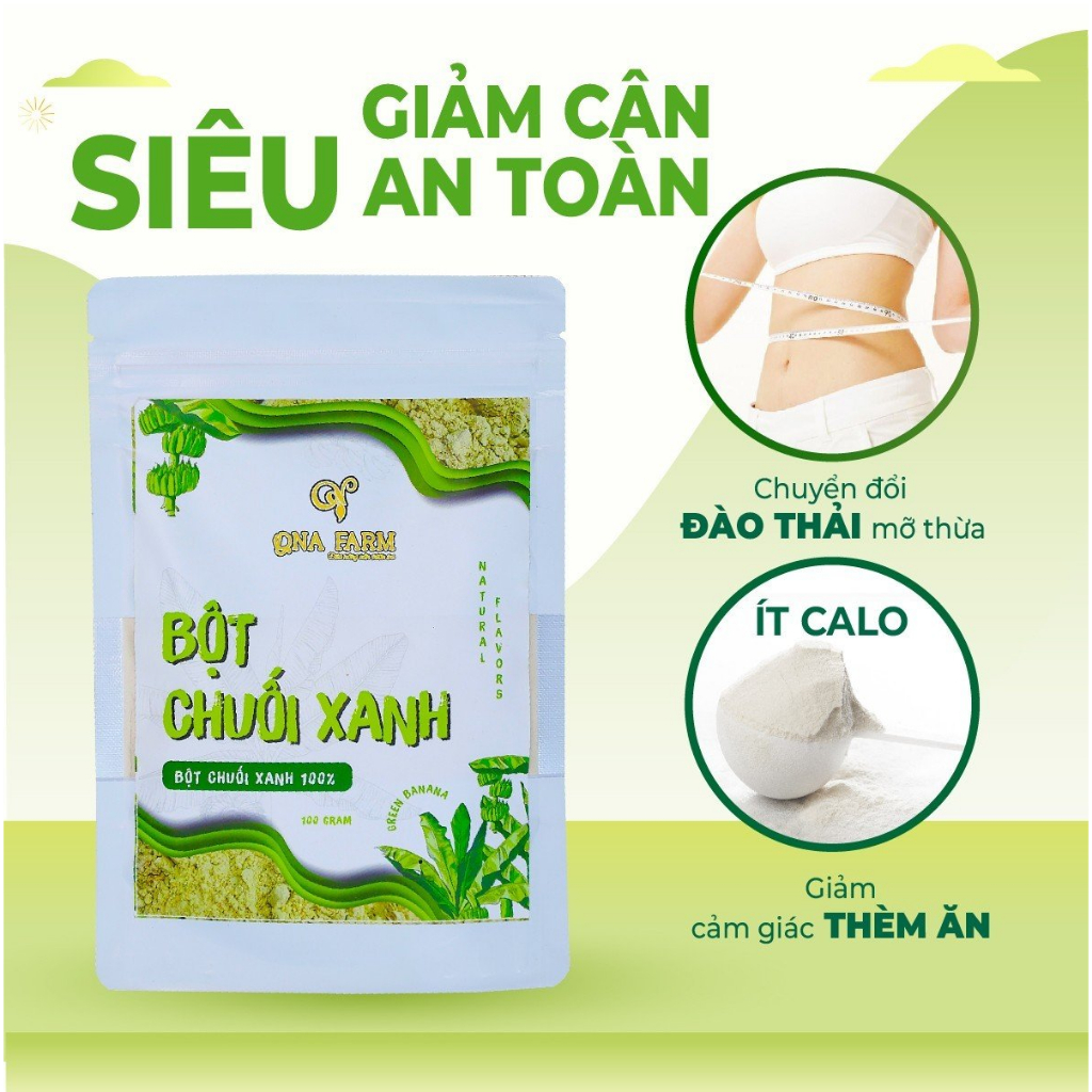 Bột Chuối Xanh Qna Farm, 100% Bột Chuối Rừng, Hỗ Trợ Giảm Cân, Giàu ...