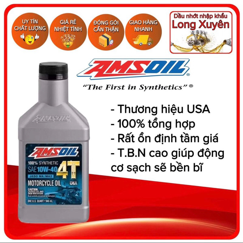 Nhớt Amsoil 4T 10w40 100% Tổng hợp | Shopee Việt Nam