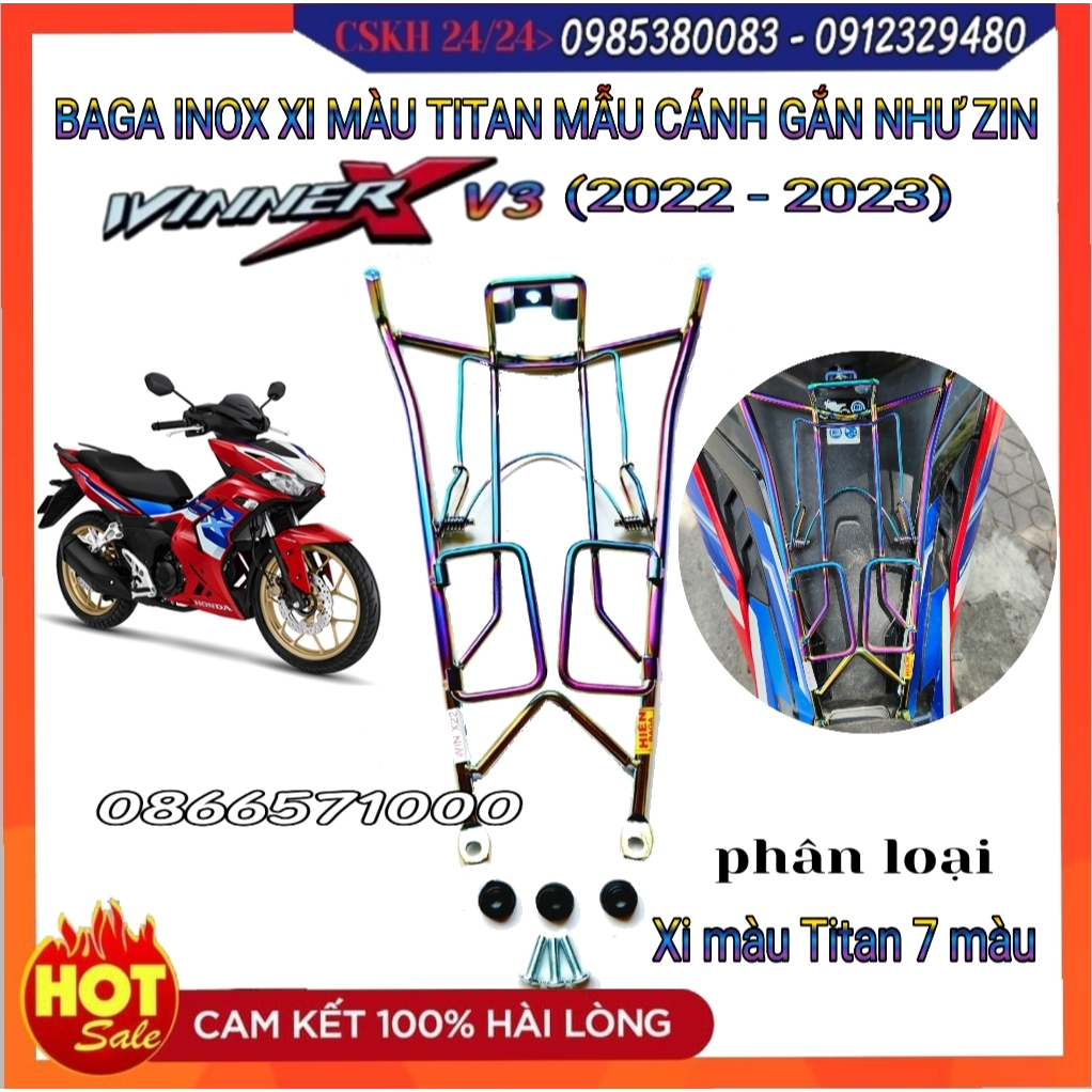 Baga Winner V1, Winner X V2, V3 Cao Cấp Inox Trắng, Sơn Đen Tĩnh Điện ...