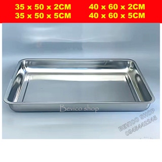 Khay inox chữ nhật 35x50cm/40x60cm | đựng thực phẩm, đựng phụ tùng, mâm phục vụ... | Shopee Việt Nam