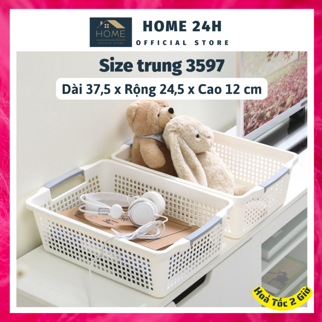 Rổ nhựa chữ nhật Việt Nhật size trung 3597 | Shopee Việt Nam