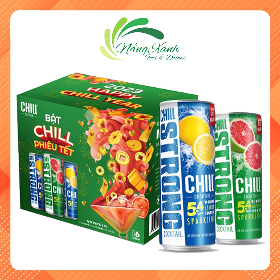 [Date T10/2024] Thùng 6 lon STRONG CHILL COCKTAIL Mix - 330ml/lon [Hỏa ...