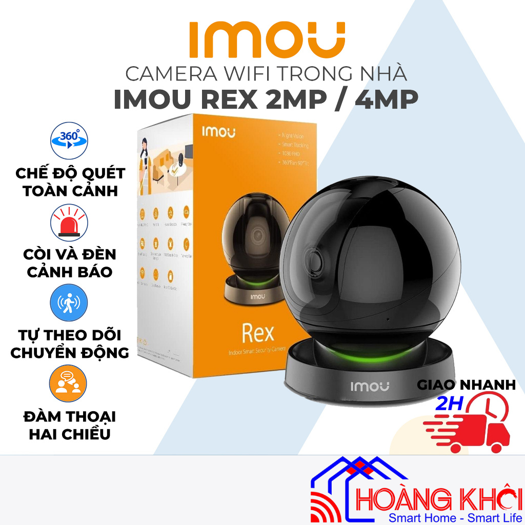 Camera imou REX 2D/ 3MP, xoay 360 độ, nhận diện người, đàm thoại 2 ...