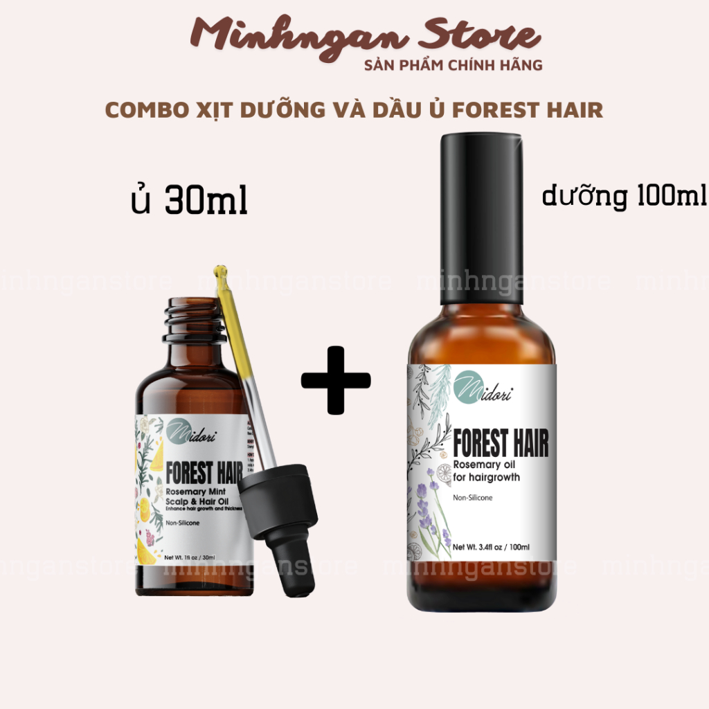 Combo Xịt dưỡng tóc FOREST HAIR và Dầu ủ tóc FOREST HAIR Rosemary Mint ...
