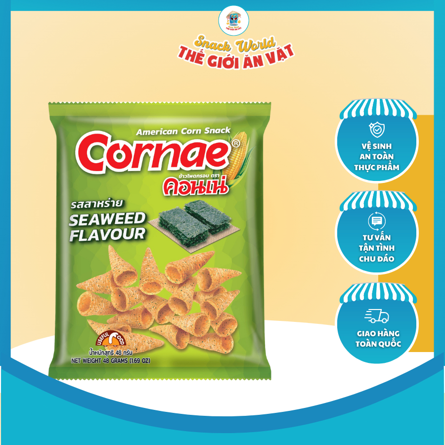 Bánh Nón bắp Mỹ Cornae hương tảo biển 48g | Shopee Việt Nam