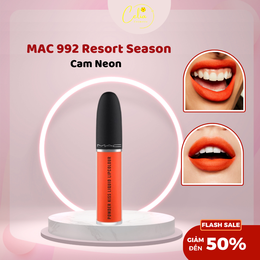 Son Kem Mac Màu 992 Resort Season - Tone Cam Neon | Shopee Việt Nam