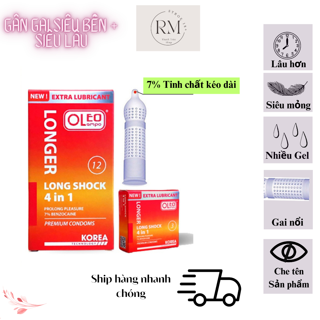 Bao cao su su Oleo Extra Lubricant gân gai, có chất gây tê kéo dài ...