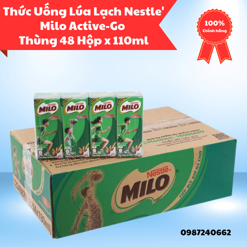 Thức Uống Lúa Lạch Nestle' Milo Active-Go Thùng 48 Hộp x 110ml | Shopee Việt Nam