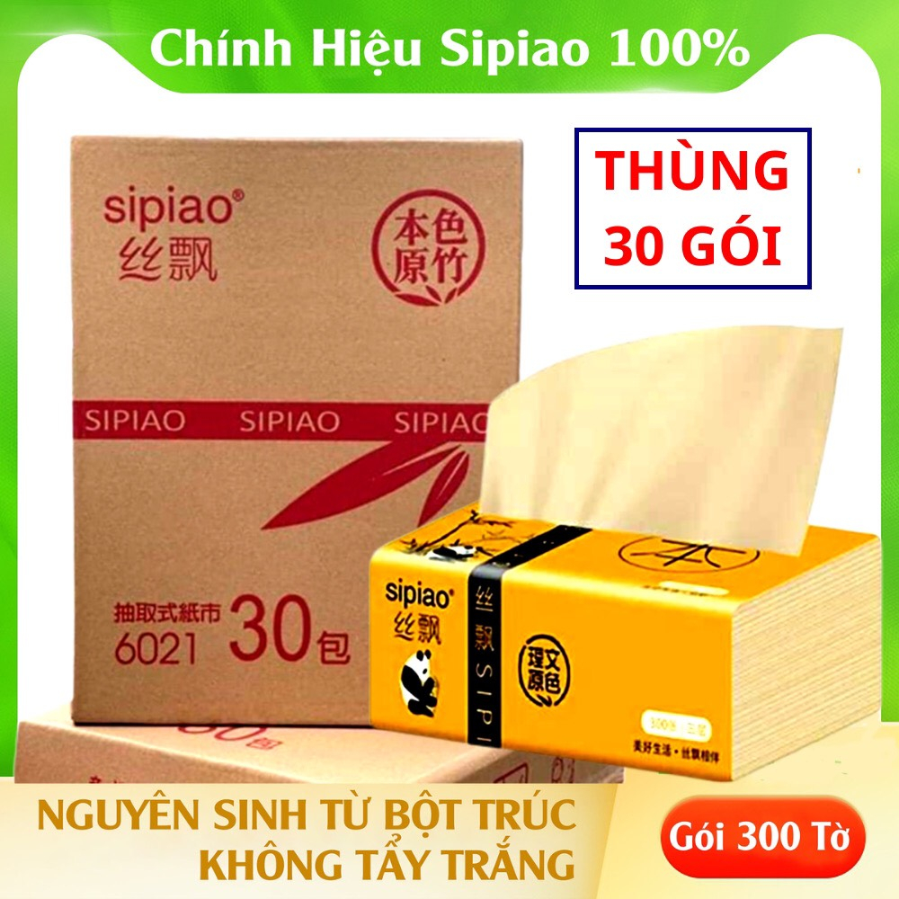 Thùng 30 GÓI Giấy ăn gấu trúc Sipiao, 1 gói 300 tờ, Giấy ăn Sipiao hàng ...