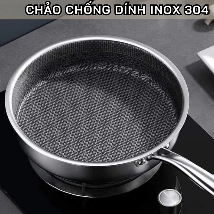 Chảo Chống Dính Inox 304 Sâu Lòng 28cm, Quai Cầm Cách Nhiệt - Dùng Cho Mọi Loại Bếp | Shopee ...