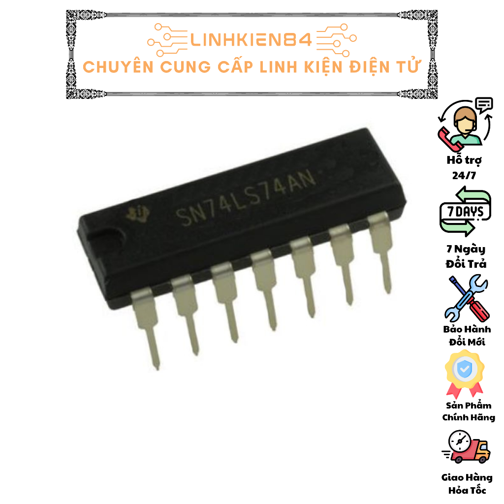 IC Giải Mã BCD sang LED 7 Đoạn 74LS74 7474 | Shopee Việt Nam