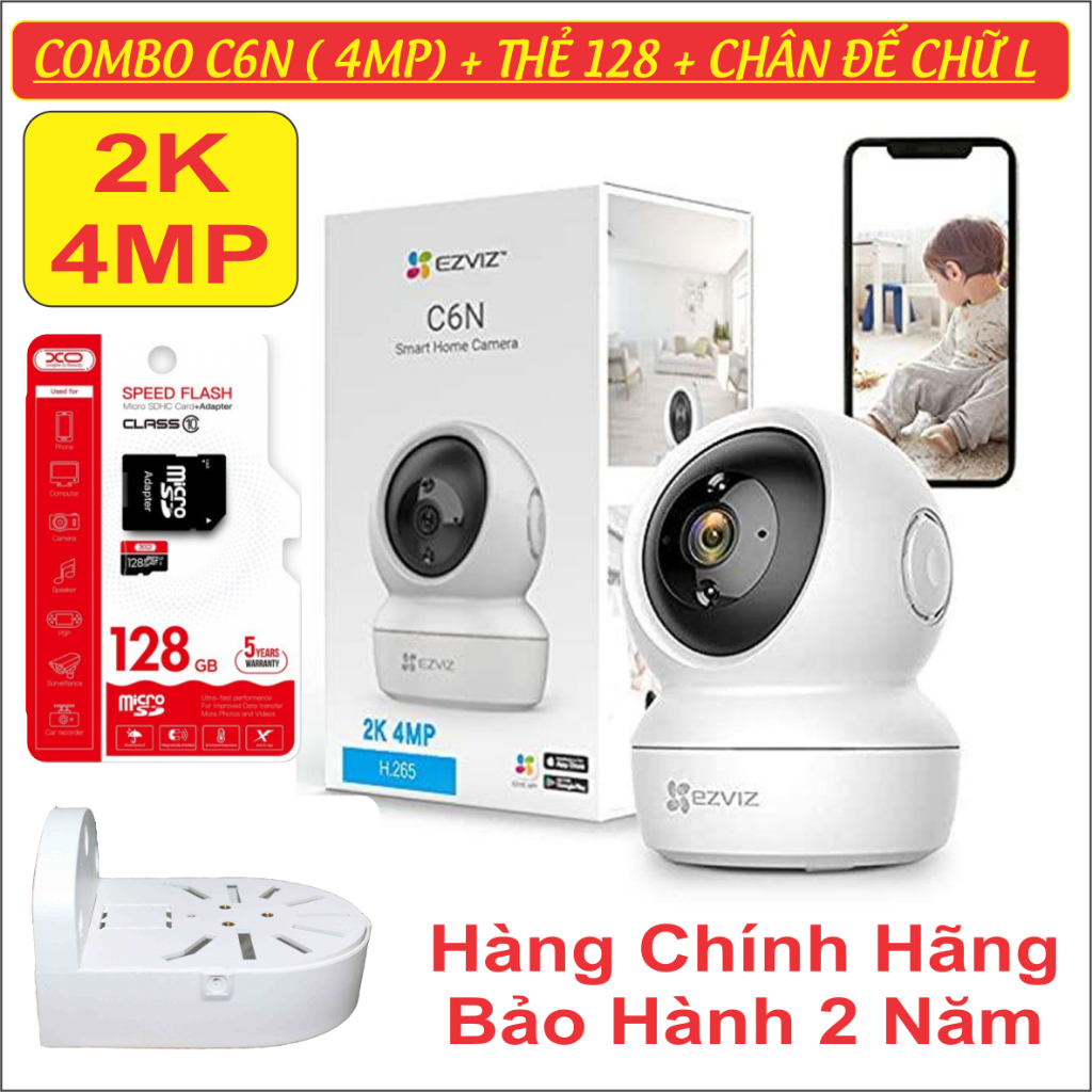 Camera Wifi trong nhà xoay 360 Ezviz C6N 4MP 2K, 2MP Full HD 1080, Có ...