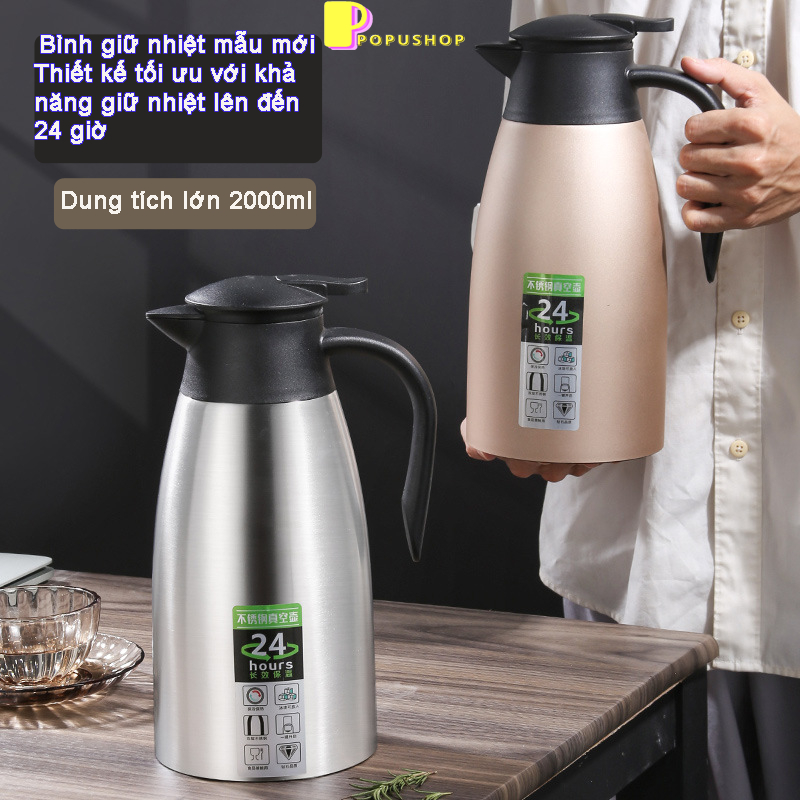 Bình giữ nhiệt inox 304 cỡ lớn chính hãng Yingbin giữ nhiệt 24h, phích giữ nhiệt inox 304, bình ...