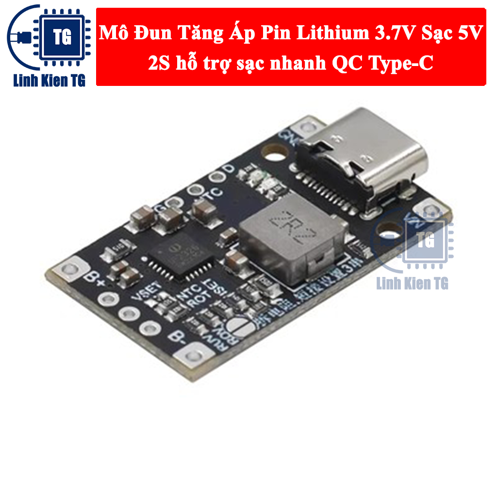Mô Đun Tăng Áp Pin Lithium 3.7V Sạc 5V 2S hỗ trợ sạc nhanh QC Type-C | Shopee Việt Nam