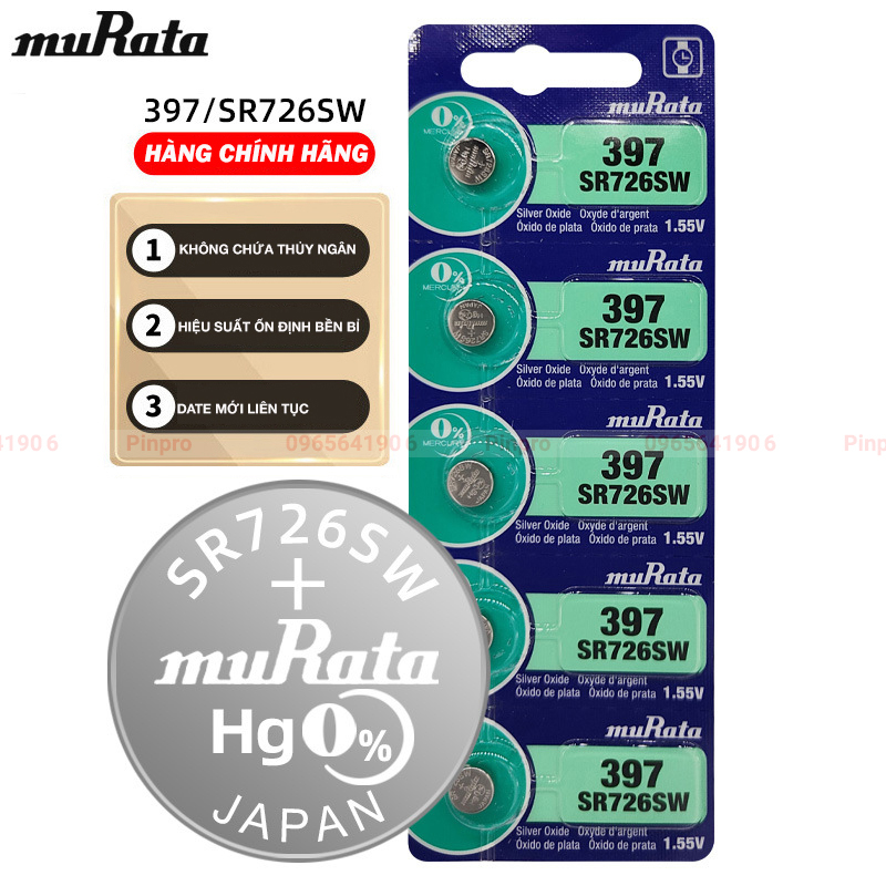 Pin SONY (MURATA) 397 SR726SW, Pin đồng hồ chính hãng (vỉ 1 viên ...