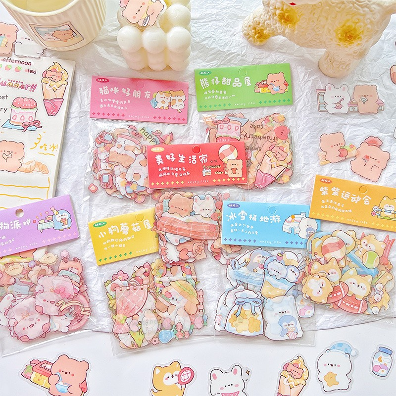 Gói 46 tấm sticker thú nhựa PET- shop Liam | Shopee Việt Nam