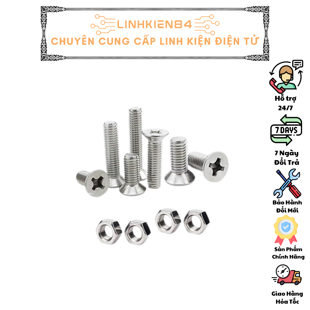 Bulong Và Đai Ốc Các Loại ( M2, M2.5, M3, M4) Túi 10 chiếc | Shopee ...