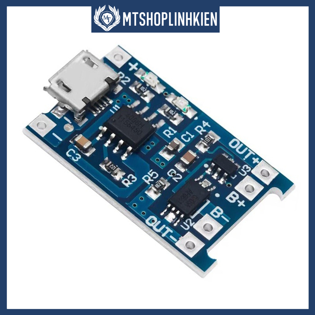 Mạch sạc pin lithium-ion TP4056 1A 18650 3.7V có bảo vệ | Shopee Việt Nam