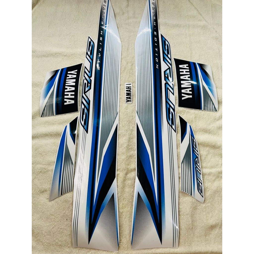 Bộ tem decal dán xe máy yamaha sirius đời 2017 2018 màu xanh trắng đen ...