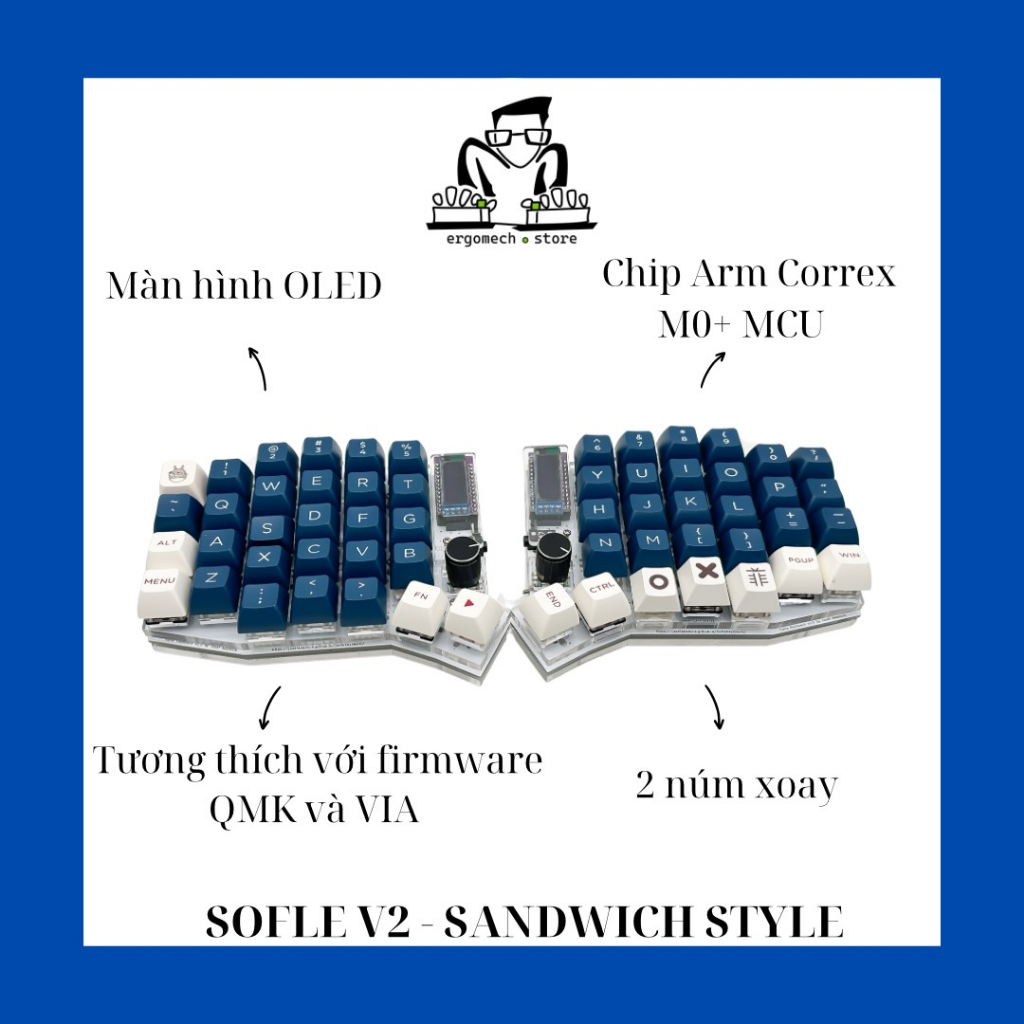 [Keyboard Kit] Sofle V2 - Bàn phím cơ ergonomic | Shopee Việt Nam