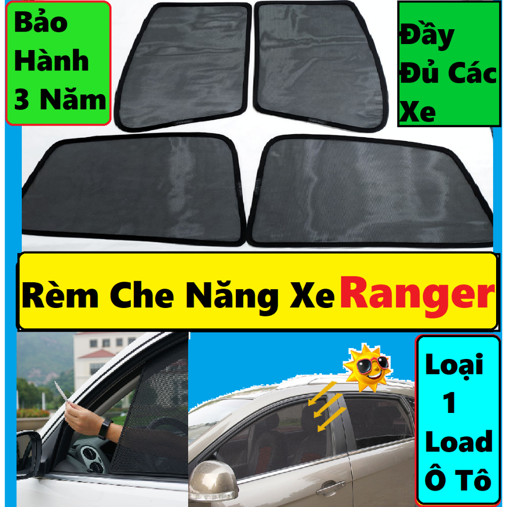 Rèm Che Nắng Nam Châm Hít Ford Ranger 2024-2016 Load Ô Tô cao Cấp, Bộ ...